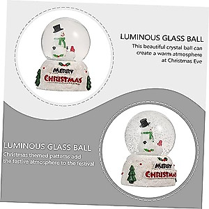 BESTOYARD 1pc Crystal Ball Music Decor Prom Gifts LED Snow Globes Light up Xmas Globe Christmas Light Xmas Ball Tabletop Adornment Glowing Glass Balls Winter Decorate LED 3D