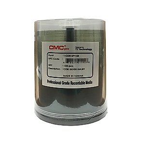 CMC Pro - Powered by TY Technology 80 Minute/700mb Silver Inkjet CDR in Cake Box - 100 Count