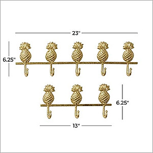 Deco 79 Rack Wall Hook, S/2 13", 23" W, Gold