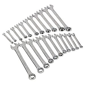 Performance Tool W1069 22-Piece SAE and Combination Metric Wrench Set with Organizer Rack