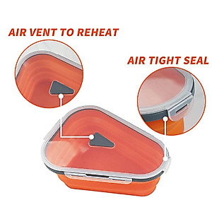 Ul Kausar Silicone Pizza Storage Container | Pizza Container Collapsible Box with 5 Serving Trays | Adjustable Pizza Slice Container