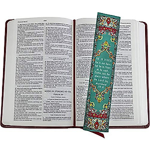 He is Risen, Woven Fabric Christian Easter Bookmark, Jesus is Alive Silky Soft Matthew 28:6 Flexible Bookmarker for Novels Books and Bibles, Traditional Turkish Woven Design, Memory Verse Gift