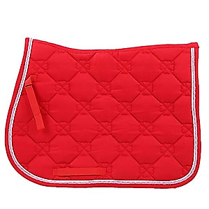 Horse Saddle Pad, Horse Saddle Mat, Double Rope Breathable for Horse Equipment Racecourse Saddle Mat Racetrack(red)