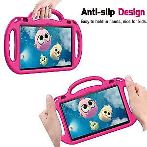 AVAWO Kids Case for Fire HD 10 & Fire HD 10 Plus Latest Model Tablet (13th/11th Generation 2023/2021 Release), with Shoulder Strap, Lightweight Shockproof Handle, Rose