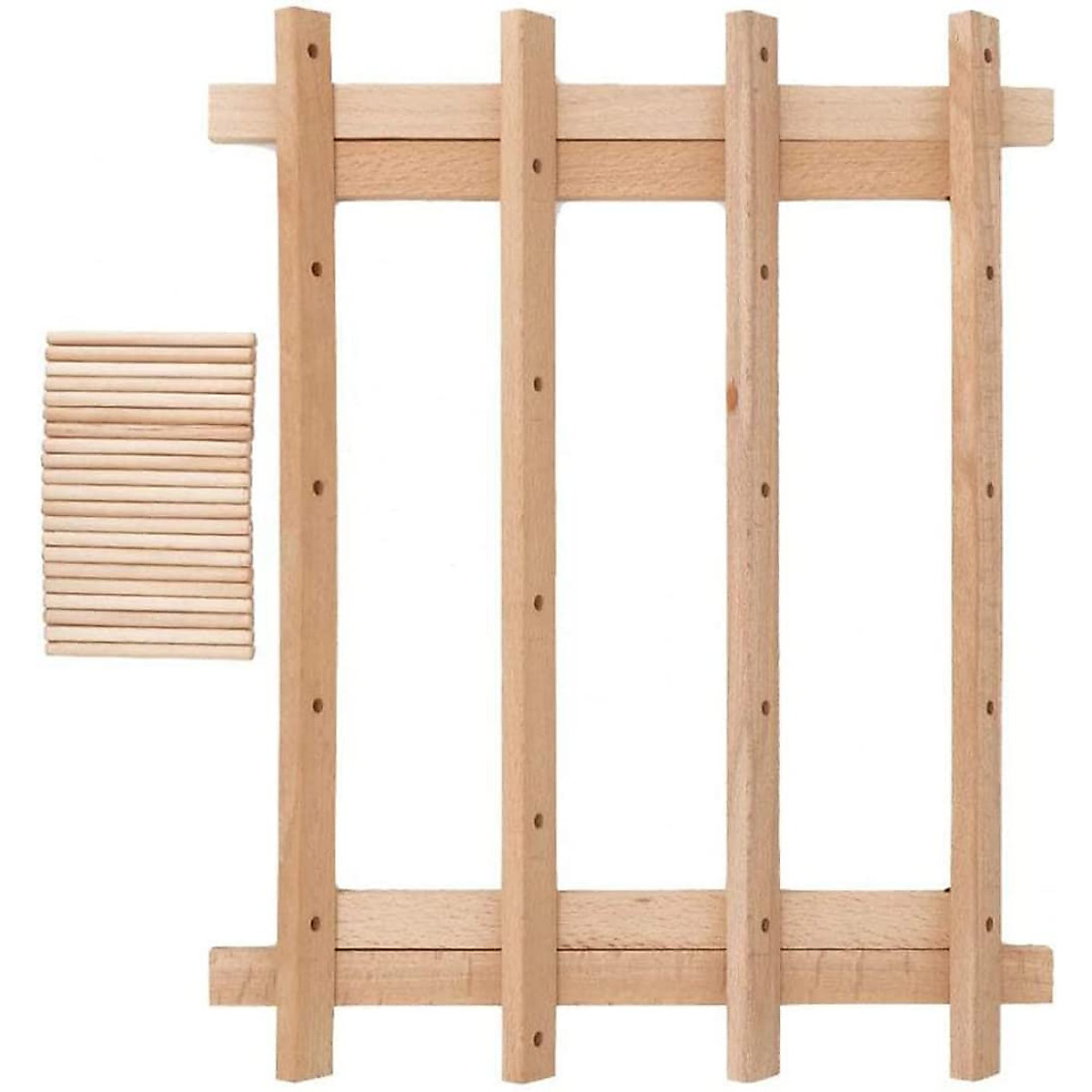 20 Spool Foldable Wooden Thread Rack Holder,Spool Cone Bobbins Stand Thread Organizer Wall Mount Yarn Storage Spool Holder Machine Sewing Embroidery Quilting Storage Holder,Sewing Craft Tools