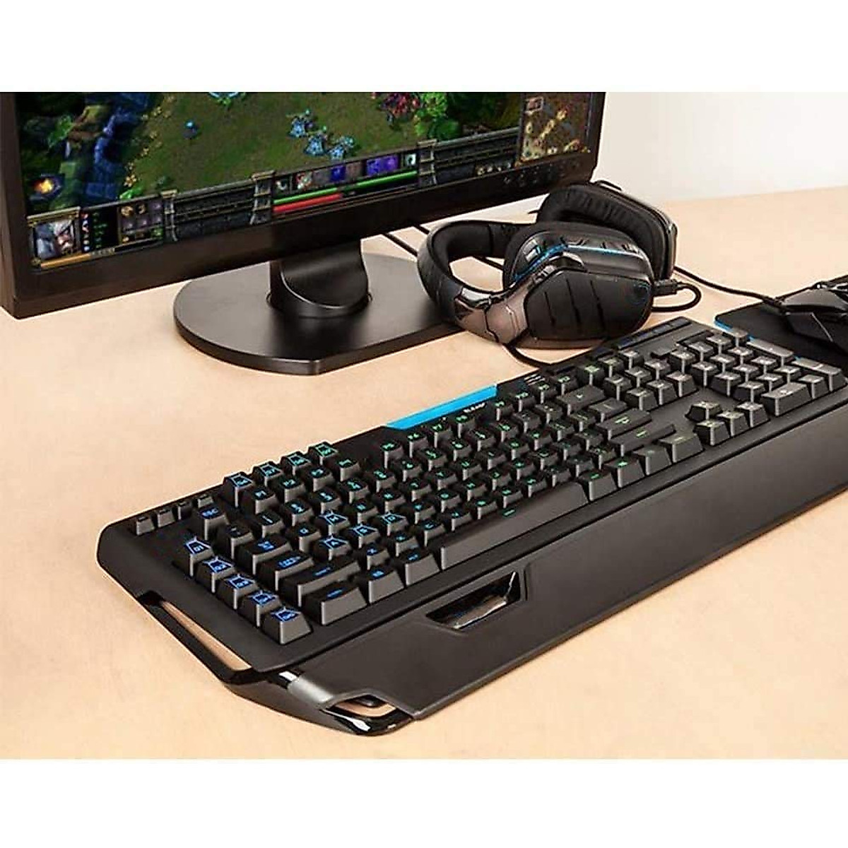 NCRD Mechanical Gaming Keyboard, Rainbow Backlit Wired USB Keyboard, Programmable Macro Functionality，Backlit Mechanical Keyboard，Keyboard Colorful Cool Mechanical Gaming Keyboard for PC Game