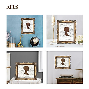 AELS 8x10 Inch Vintage Picture Frame, Elegant Antique Photo Frames with Glass Front, Photo Display, Tabletop Wall Hanging, Gift Ideas, Retro Gold
