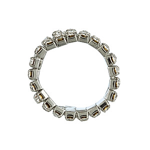 GUESS "Basic" Gold Look of 4 Band Chevron with Stones Ring, Size 7