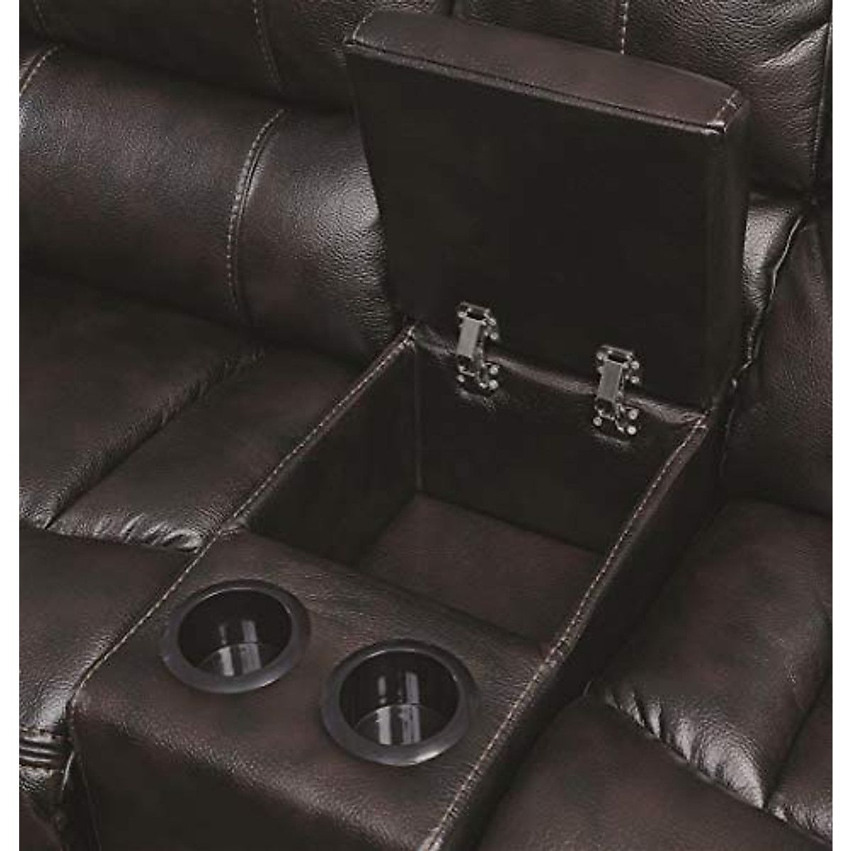 Coaster Furniture Willemse Collection Motion Loveseat Two-Tone Dark Brown 601932