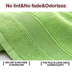 LRUUIDDE Bathroom Hand Towels 2 Set,100% Cotton Hand Towel for Bath, Hand, Face, Kitchen, Super Soft, Highly Absorbent, Machine Washable, Size 14" x 30" (Green)…