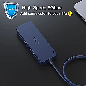 USB 3.0 HUB 7 USB Port,TSUPY USB HUB with 3.3FT Extended Cable 5Gbps USB 3.0 Data HUB 8 in 1 USB Splitter Powered Charging HUB Multiport USB Extension for Mac Pro/Mini, XPS, Surface Pro,PS5,Laptop