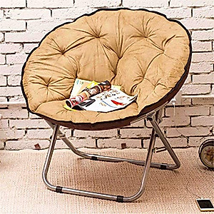 XZGDEN Lightweight Moon Chair/Lounger Chair/Lunch Break fold Chair/backrest Chair/Sun Chair Single (Color : Khaki)