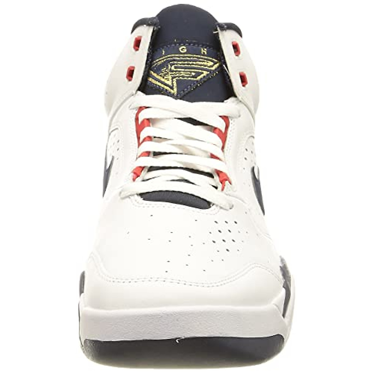 Nike Men's Air Flight Lite shoe, White/Navy/Red/Gold, 9.5