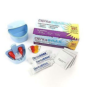 DentaSOAK® Starter Kit - Mouthguard, Retainer, Denture, Appliance Cleaner – 100% Safe - Persulfate Free – Non-Toxic & Alcohol Free – 3 Month Supply – Mint Scented
