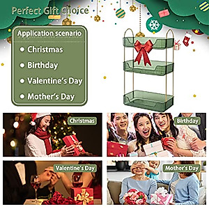 shuang qing Bathroom Counter Organizer Countertop Storage, Cosmetics Skincare Shelf Organizer, Makeup Organizer Perfume for Dresser Vanity Tray, Spice Rack Organizer for Kitchen(3 Tier-Green)