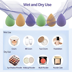 Snowflakes Mini Beauty Makeup Sponge Blender for Detailed Application Around the Eyes and Other Areas, 6 pcs, Latex Free, Small Makeup Sponges Under Eyes