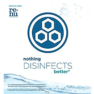 Renu Contact Lens Solution by Multi Purpose Disinfectant Advanced Formula Kills 99.9% Germs, 12 Fl Oz