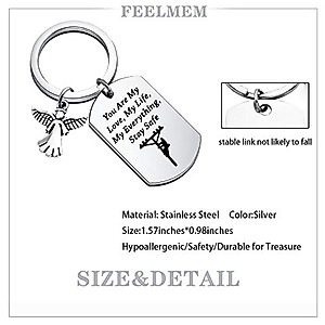 FEELMEM Lineman Prayer Keychain Stay Safe Gift from Lineman Wife Girlfriend Lineworker Electric Cable Lineman Be Safe Gifts