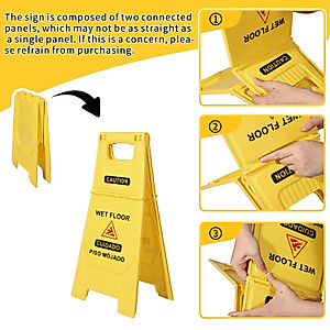 Midoneat Side Press Wringer Combo Commercial Mop Bucket on Wheels, 35 Quart,Yellow, Including Wet Floor Caution Sign（24Inch） and One Industrail Mop