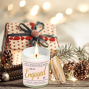 TEAMAS 2 Pack Engagement Candle Gift for Couples,Bridal Shower Gift,Engagement Gifts for Women, Engaged Gifts for Her, Engaged Candle