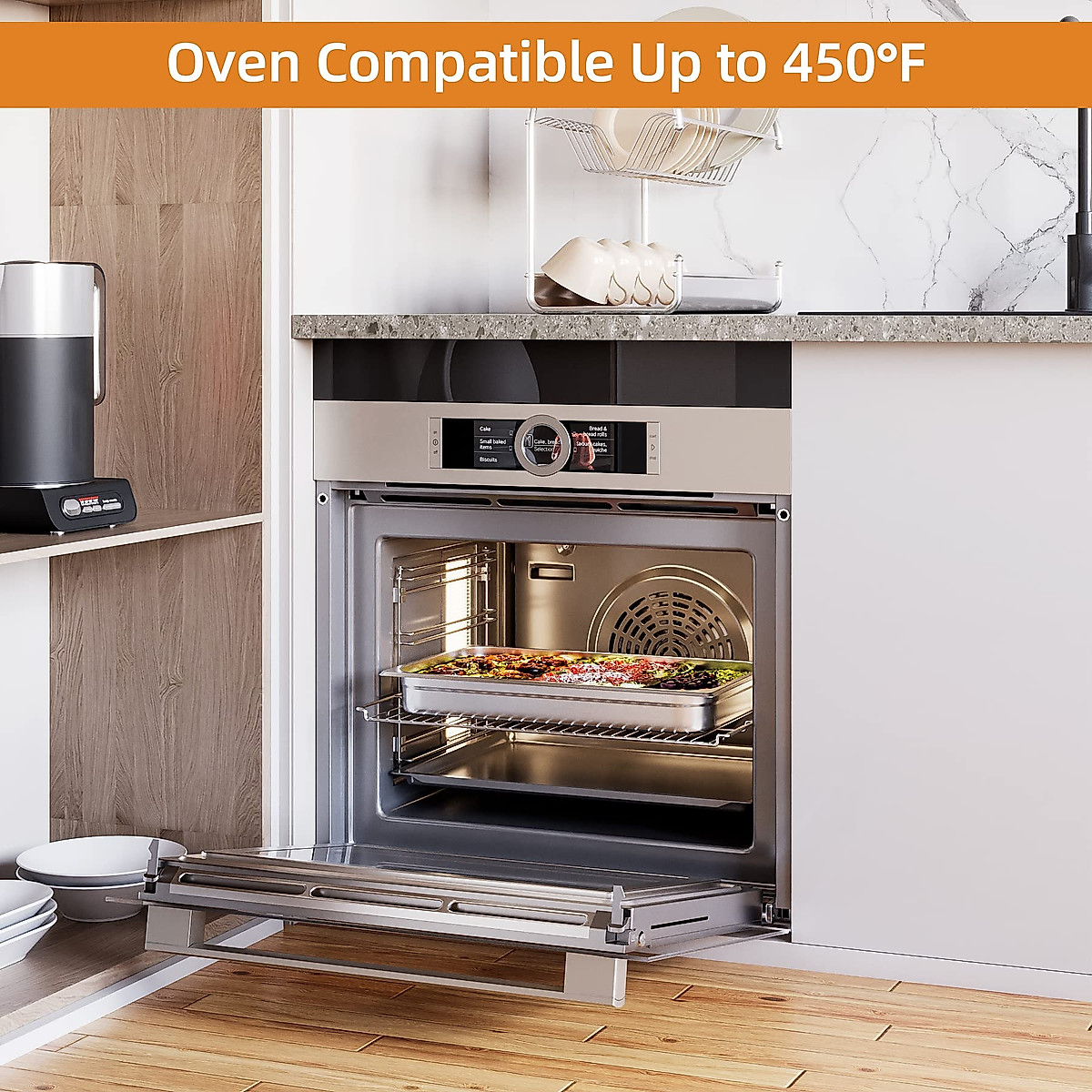 Takywep 6 Pack Hotel Pan with Lid 6" Deep Steam Table Pan Full Size Restaurant Pans Commercial, Anti-Jamming Hotel Pan Stainless Steel