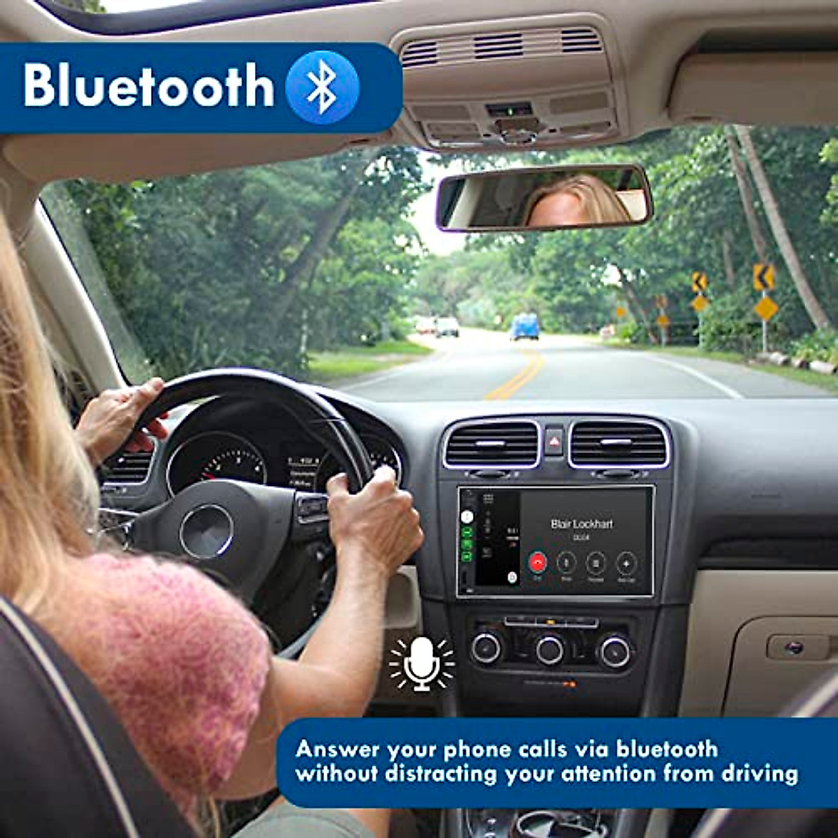 Double Din Car Stereo with Wireless Apple CarPlay & Android Auto - 7" Touchscreen Car Radio with Bluetooth | Backup Camera | Mirror Link | FM Radio Receiver (Wireless carplay)