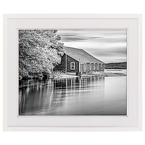 Gallery Solutions - 20"x24" White Frame - Double White Mat - Wall/Tabletop Display - Perfect Fit for 16"x20" Photos - Versatile Mounting Options - Rectangular Tabletop - Poster Frame
