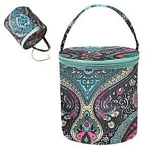 Shanhon Crocheting Bag, Small Knitting Accessories Organizer Holder, Yarn Storage Bags for Yarn Balls Crochetor Crochet Tool Organizer Carrying Tote Bag