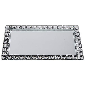 Elegance Mirror Vanity Tray, 9" x 14", Clear