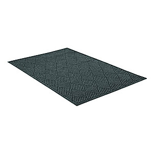 Guardian EcoGuard Diamond Indoor Wiper Floor Mat, Recycled Plactic and Rubber, 4'x6', Charcoal Black,EGDFB040604