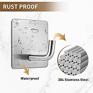 Adhesive Wall Hooks for Fire Blankets - Mondoshop Waterproof Stainless Steel Hooks for Home Office and Outdoor Hanging, Max Load Capacity 6.6 lbs