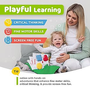 deMoca Toddler Busy Book for 1 Year Old, Quiet Book Montessori Toy for 1 2 3 Year Old with Learning Activities, Toddler Travel Toy with 9 Sensory Pages for Boys & Girls