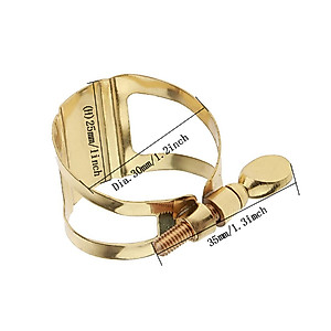 Jiayouy Brass Sax Ligature Tenor Saxophone Mouthpiece Ligature Fastener - Gold Plated