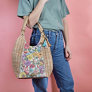 Sakroots Roma Straw Shopper, Petal Pink Flower Blossom