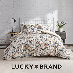 Lucky Brand Garden Bouquet King Microfiber Duvet Cover Set - 3 Piece Reversible Bedding Set with (1) 108"x92" Duvet Cover, (2) 20"x36" Pillow Shams