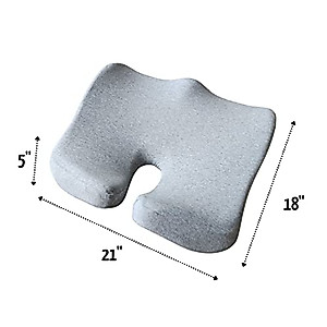 Khan Soul Goodz Memory Foam Pressure Relief Seat Cushion for Long Hours Sitting. Perfect for Car, Office/Home Chair, Wheelchair. Provides