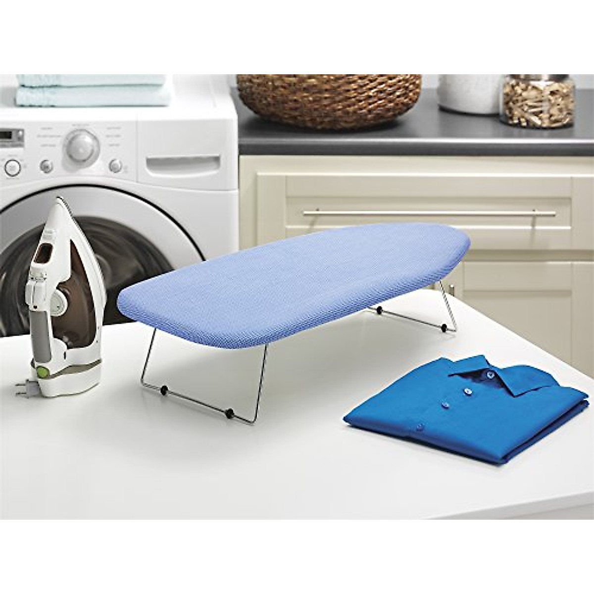 Whitmor Tabletop Ironing Board - Scorch Resistant Cover - Blue