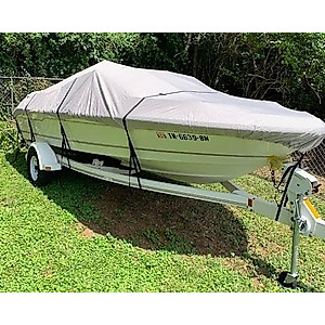 SBU Grey Heavy-Duty Boat Cover Compatible for Regal FASTRAC 1900 BR 2004-600 Denier Woven Polyester - 2 Year Warranty & Storage Bag Included