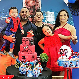 12pc Spidey and His Amazing Friends Cupcake Topper And Cupcake Wrapper , Birthday Party Cake Decorate Kids' Party Cake Decorate Supplies