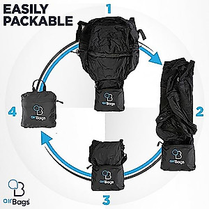 AirBags 25L Packable Backpack, Ultra Lightweight Daypack for the Gym, Carry On Backpack, Water Resistant Foldable Bag, Backpack for Traveling on Airplane, Outdoor Collapsible Backpack