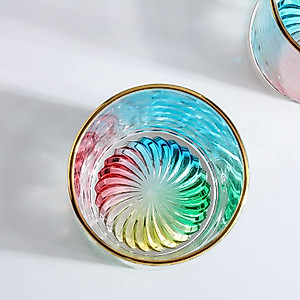 SALADAYS Colorful Old Fashioned Whiskey Glasses, 10oz Rocks Barware for Scotch, Bourbon, Liquor and Cocktail Drinks, Set of 2, Gift for Men