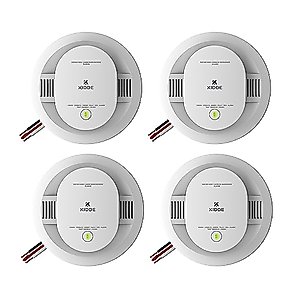 Kidde Hardwired Smoke & Carbon Monoxide Detector, AA Battery Backup, Voice Alerts, Interconnectable, LED Warning Light Indicators (Pack of 4)