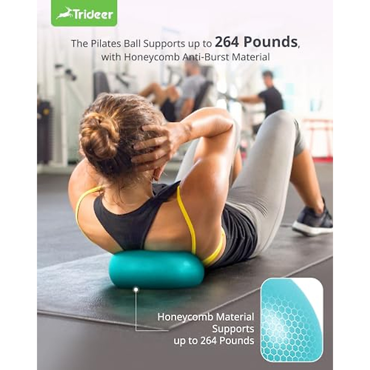 Trideer Pilates Ball 9 Inch Core Ball, Small Exercise Ball with Exercise Guide Barre Ball Mini Yoga Ball for Pilates, Yoga, Core Training, Physical Therapy, Balance, Stability, Stretching (‎Turkis)