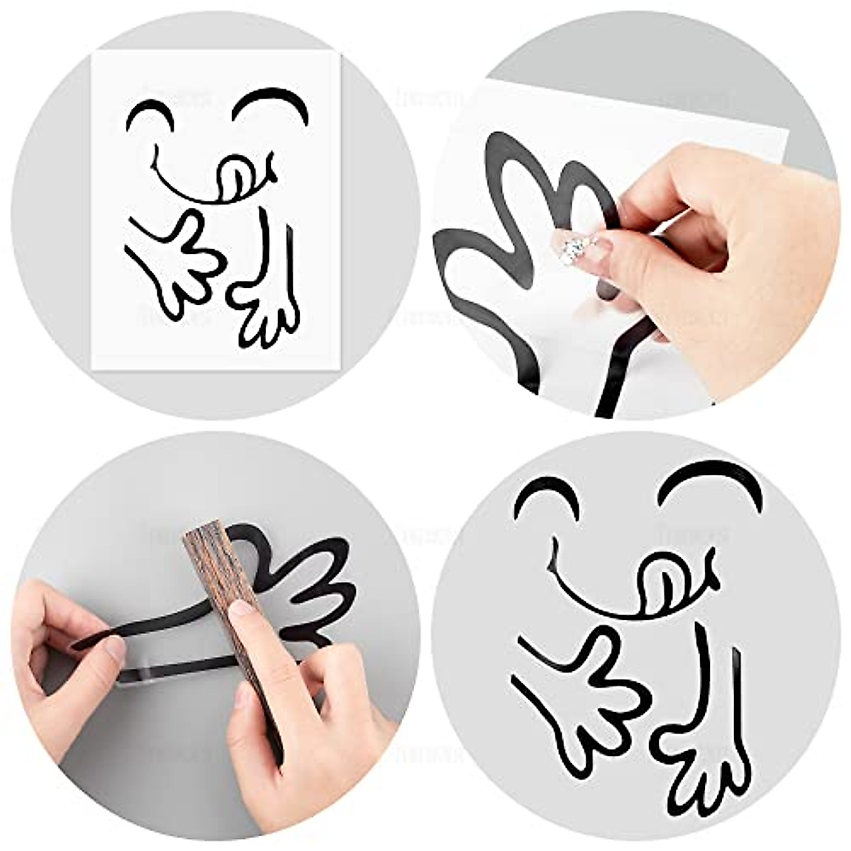 AUEAR 2 pc Cute Sticker Fridge Happy Delicious Face Kitchen Fridge Wall Refrigerator Vinyl Stickers Cute Stickers