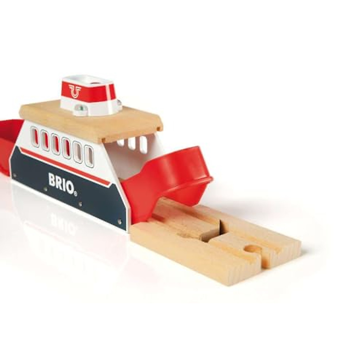 BRIO World 33569 - Ferry Ship - 3 Piece Wooden Toy Train Set for Kids | Interactive Light and Sound Features | Compatible with All BRIO Train Tracks | Ideal for Ages 3 and Up