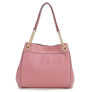 Coach Edie Turnlock Leather Shoulder Bag, Rose