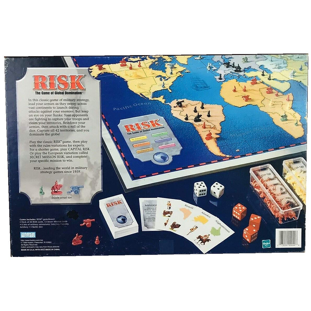 Parker Brothers Risk 1998 Board Game with Army Shaped Pieces