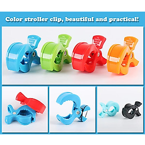 AKOAK 6 PCS Colorful Stroller Clip, Stroller Toy Holder, Blanket Clip, Sunshade, Windproof Clip, or Other Fixed, Plastic Universal Clip - Stroller Accessories