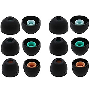 BLLQ Ear Tips Replacement for Sony Earbuds WF WI MDR Series Silicone Earbuds Eartips Compatible with Sony in-Ear Earphone WF-1000XM4 WF-SP800N WF-1000XM3 MDR-XB50AP WI-C310 C200, S/M/L 6 Pairs Black
