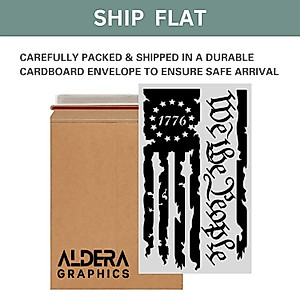 We The People Betsy Ross Flag 1776 Distressed American USA US Flag Truck Tailgate Vinyl Decal - 2 Pack - Stickers Preamble of The US Constitution fits Most Pickup Trucks (10" x 18", Matte Black)